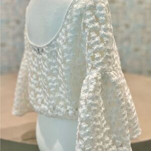 Milly | Tops | Nwot Milly Lydia Floral Embroidered Lace White Crop Top ...